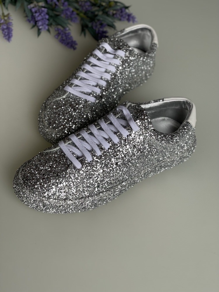 YSL Glitter Sneakers Silver - LVLENKA Luxury Consignment