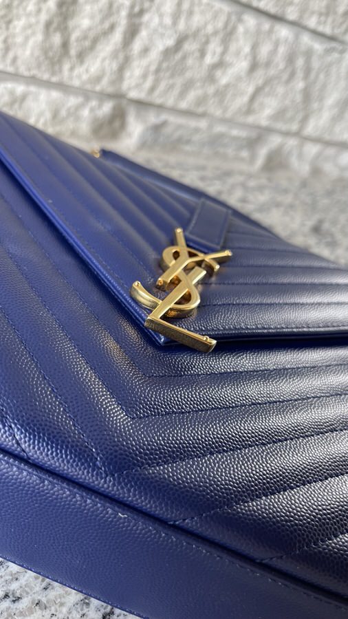 YSL Large Envelope Blue - LVLENKA Luxury Consignment