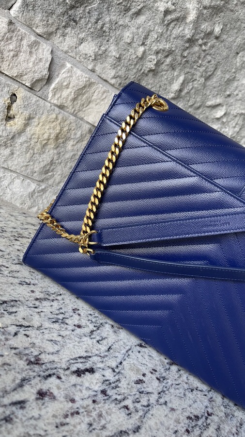 YSL Large Envelope Blue - LVLENKA Luxury Consignment