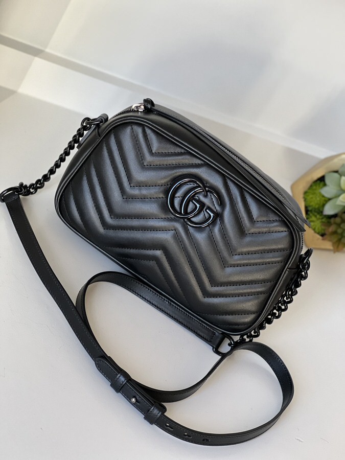 Gucci Black Marmont Camera Crossbody - LVLENKA Luxury Consignment