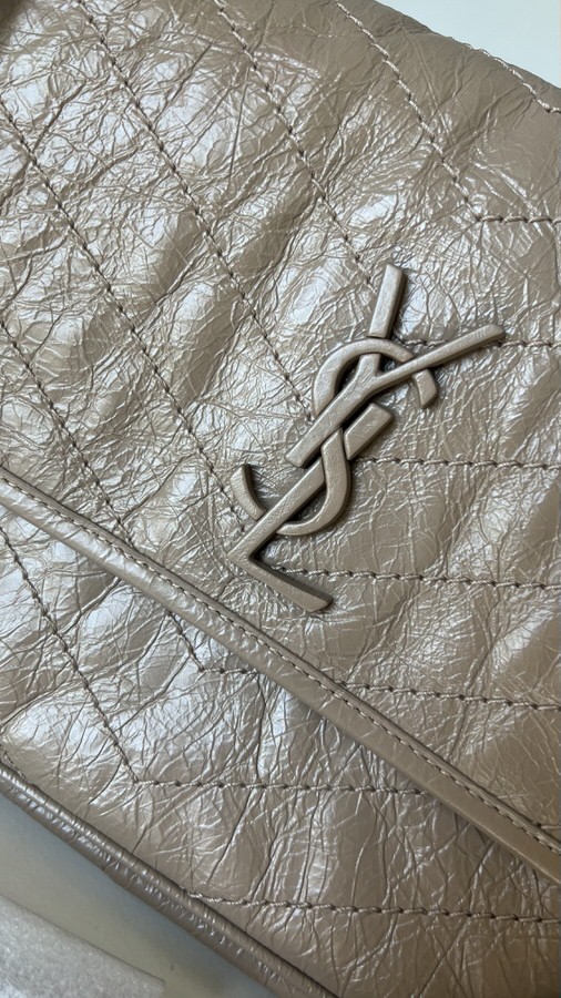YSL Medium Crinkled Nikki Shoulder Bag - LVLENKA Luxury Consignment
