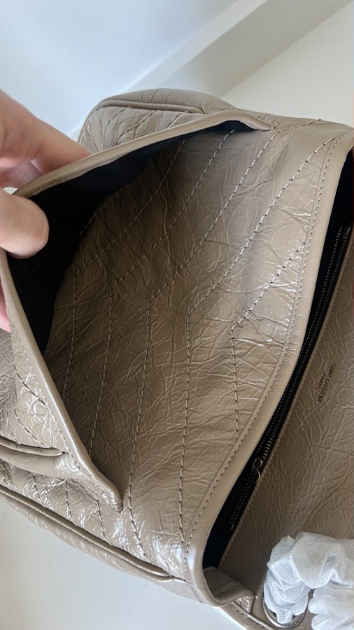 YSL Medium Crinkled Nikki Shoulder Bag - LVLENKA Luxury Consignment
