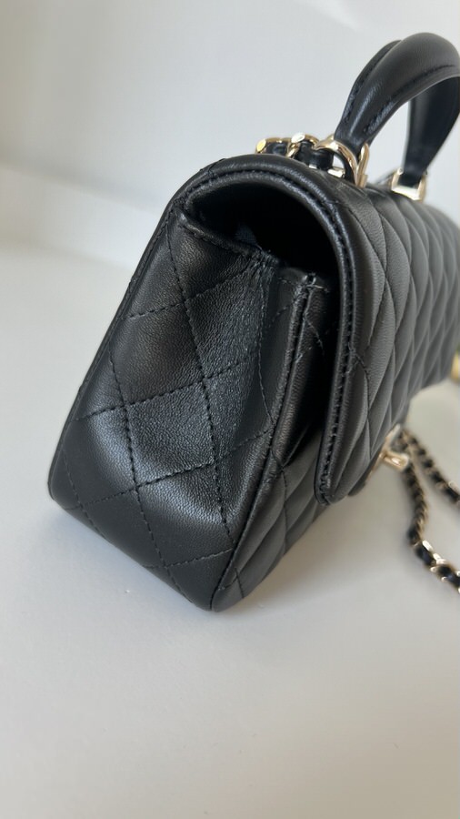 Chanel Mini Rectangular Top Handle Black Lambskin SHW - LVLENKA Luxury ...
